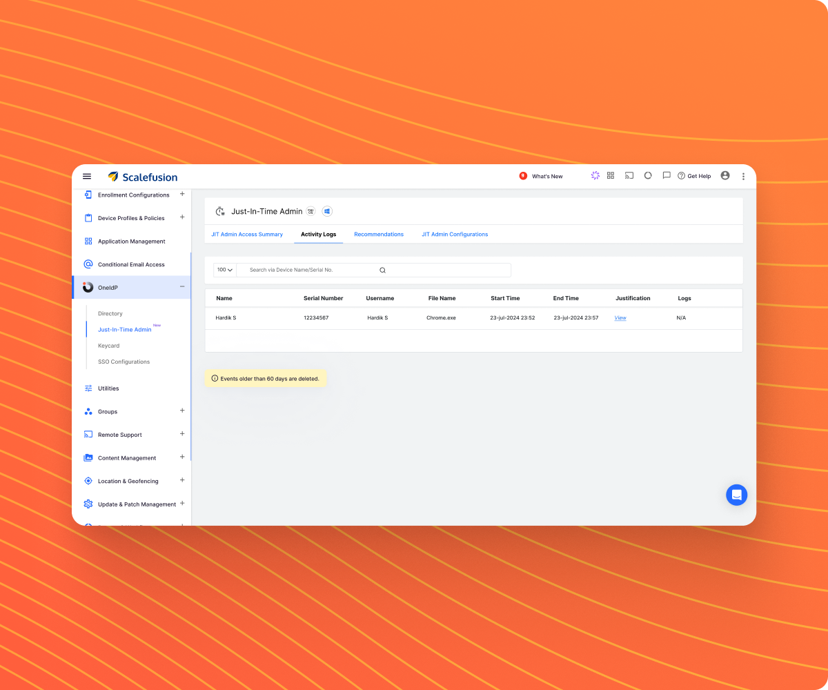 Just-in-Time Access for Admins | Scalefusion OneIdP